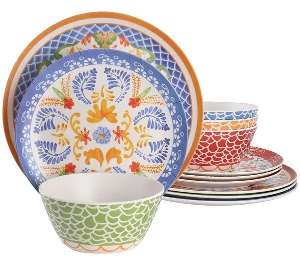 LAURIE GATES California Designs Tierra 12-piece Dinnerware Set - One-color