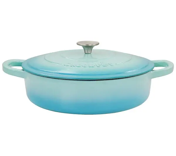 CROCK-POT Artisan 5 Quart Round Enameled Cast I Ron Braiser Pan - One-color