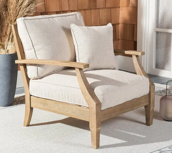 SAFAVIEH Martinique Wood Patio Armchair - One-color