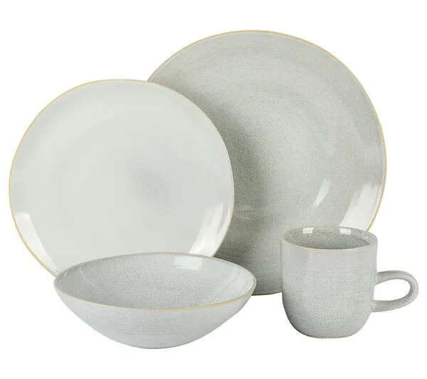 LAURIE GATES Ravenna 16 Piece Round Stoneware D Innerware Set