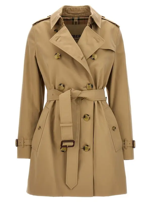Burberry Kensington' Short Trench Coat In Beige 38% Off