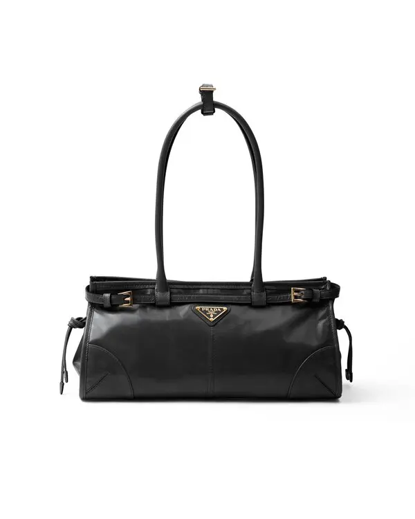 Prada Medium Leather Handbag - Black
