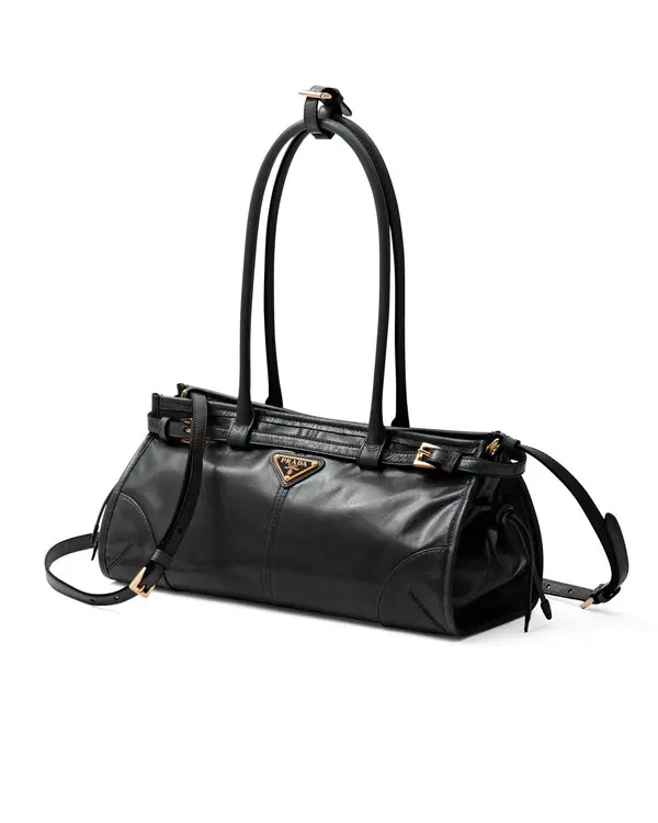 Prada Medium Leather Handbag - Black