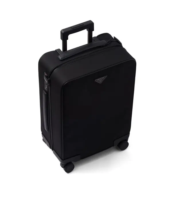 Prada Re-nylon And Saffiano Leather Trolley - Black