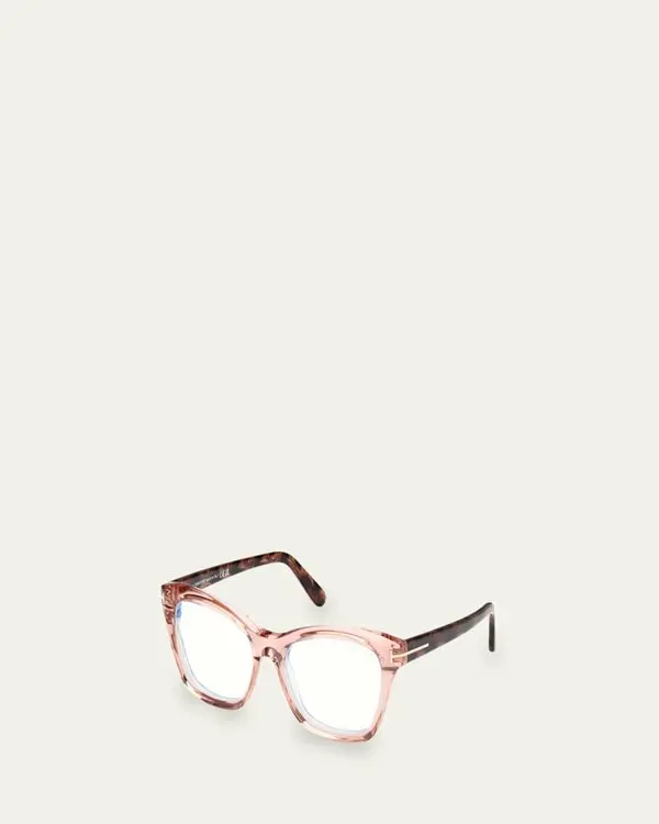 TOM FORD Two-tone Cat-eye Blue Light Glasses