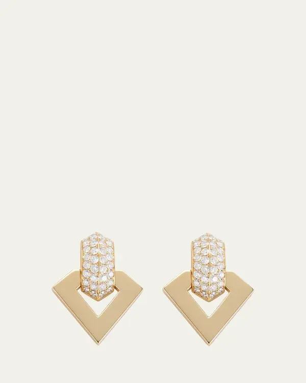 DRIES CRIEL 18k Yellow Diamond Brute Pendant Earrings - Gold