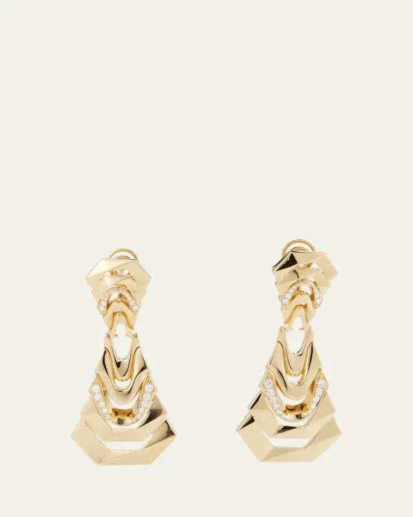 DRIES CRIEL 18k Yellow Diamond White Crow Dangle Earrings