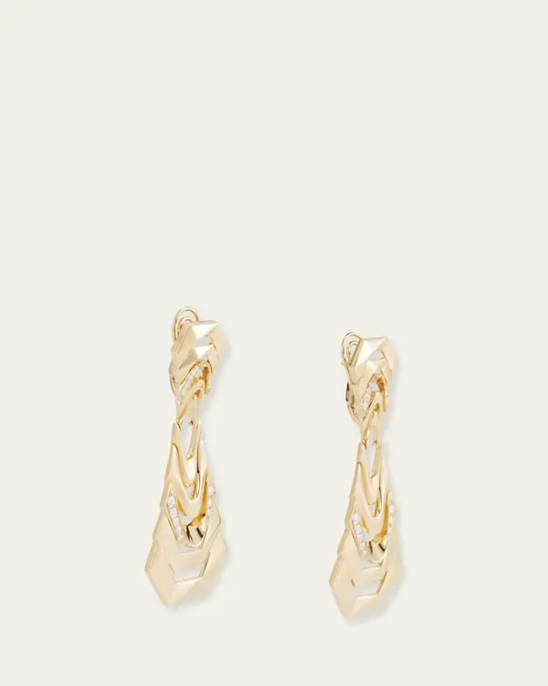 DRIES CRIEL 18k Yellow Diamond White Crow Dangle Earrings
