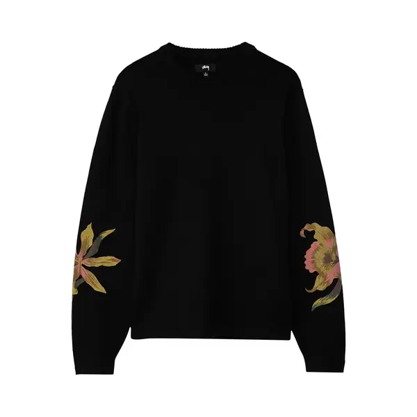 トップス Stussy Orchid Knit Sweater Black StüSsy Orchid Sweater - Black | Editorialist