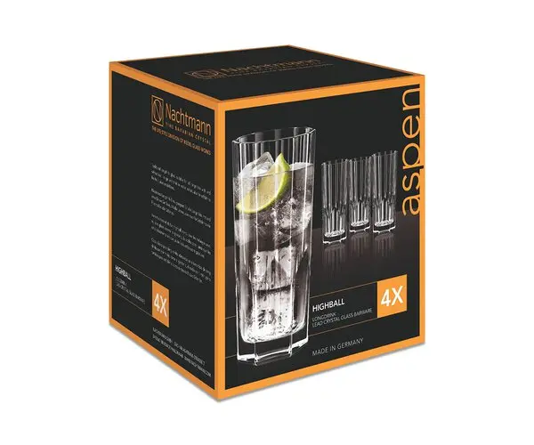 NACHTMANN High Ball Long Drink Glasses, Set Of 4