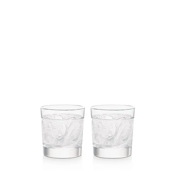 Lalique Owl Double Old Fashion Tumbler, Set Of 2 - No Color