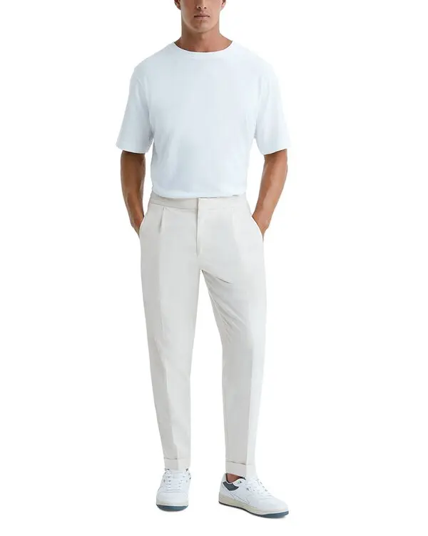 REISS Brighton Relaxed Fit Pleated Trousers - Ecru