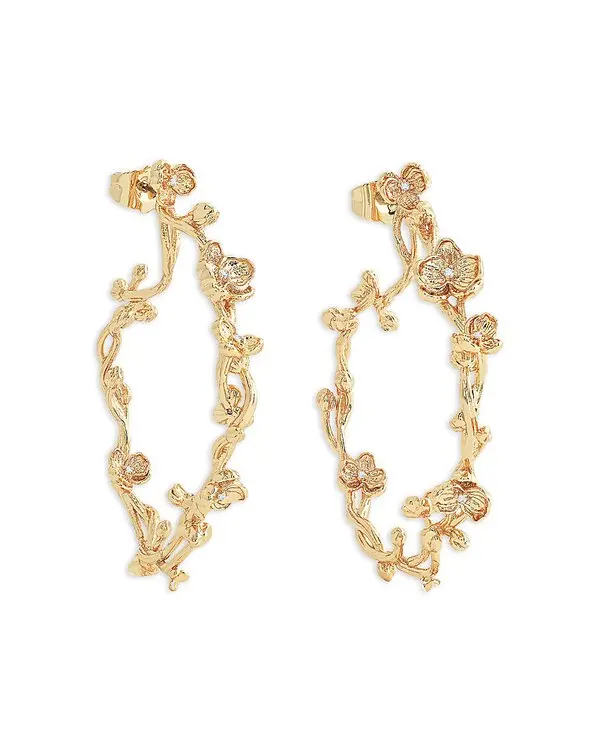 ANABEL ARAM Orchid Hoop Earrings - Gold