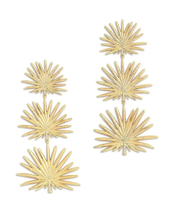 ANABEL ARAM Triple Fan Palm Dangle Earrings - Gold