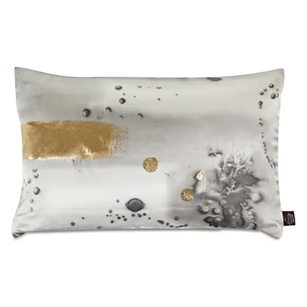 AVIVA STANOFF Stardust Charcoal Hand-painted Silk Pillow, 12 X 20 - Gold