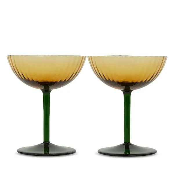 La DoubleJ Champagne Coupe Glasses, Set Of 2 - Yellow