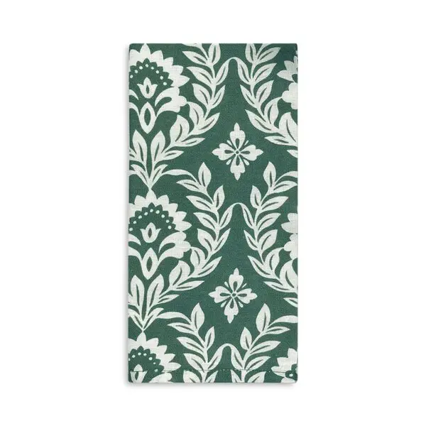 La DoubleJ Garland Large Linen Napkins, Set Of 6 - Green Garland