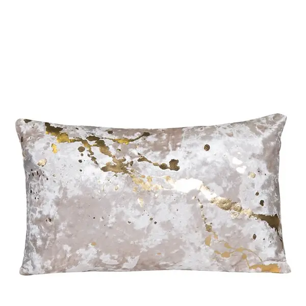 AVIVA STANOFF Constellation Creme Gold Crushed Velvet Pillow, 12 X 20 - Crème/gold