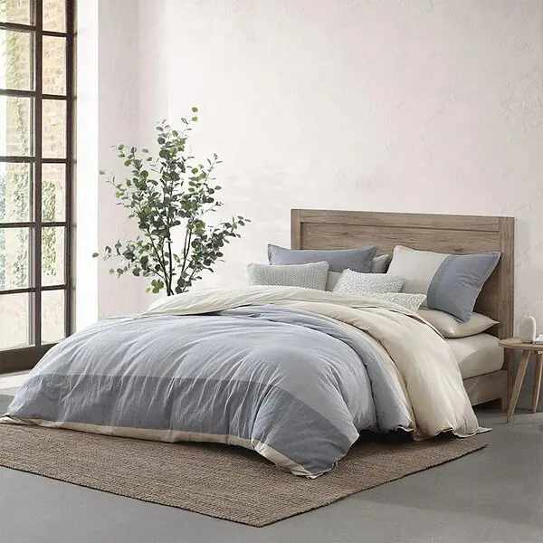 Dkny Pure Color Blocked Duvet Cover Set, King - Blue