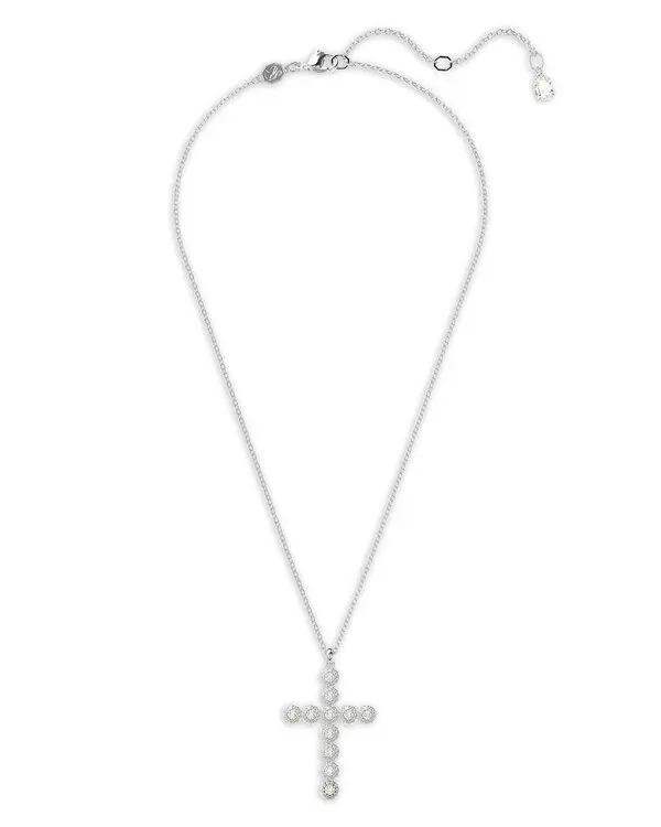 SWAROVSKI Insigne Crystal Cross Pendant Necklace, 15.75-18.5