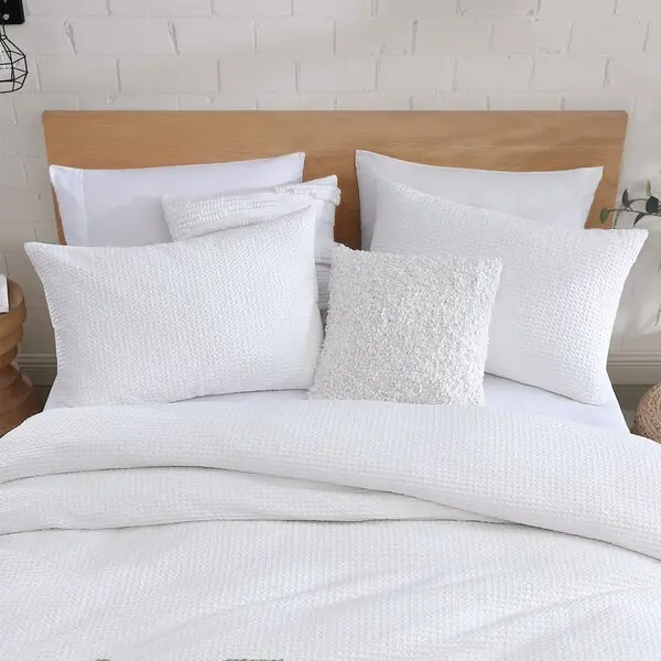 Donna Karan New York Dkny Modern Waffle Duvet Cover Set, Full/queen - White
