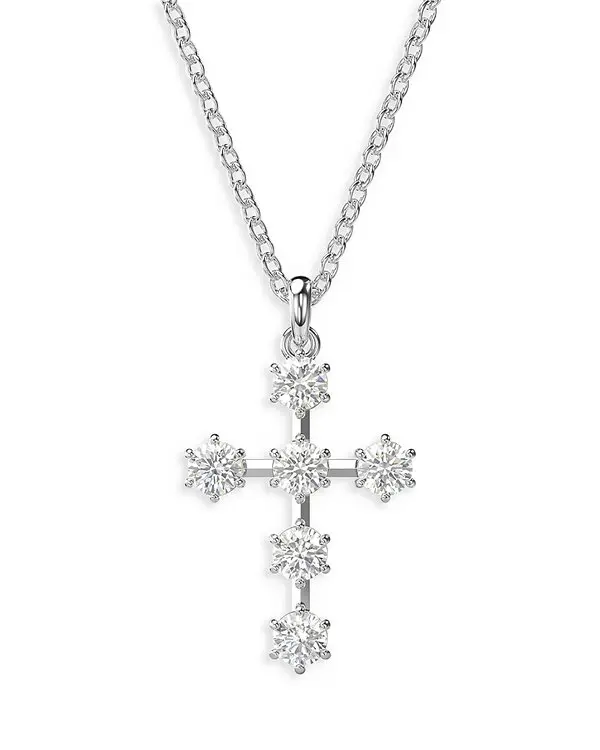 SWAROVSKI Insigne Crystal Cross Pendant Necklace - Silver