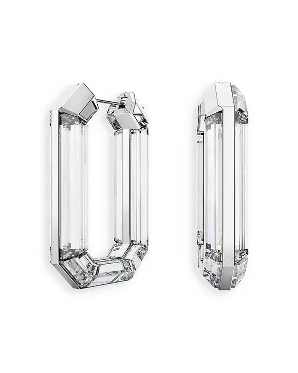 SWAROVSKI Lucent Crystal Hoop Earrings - Silver
