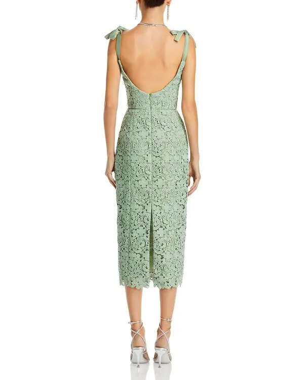 Markarian Poppy Crochet Lace Midi Dress In Green Crochet Lace - 70% Off |  Editorialist