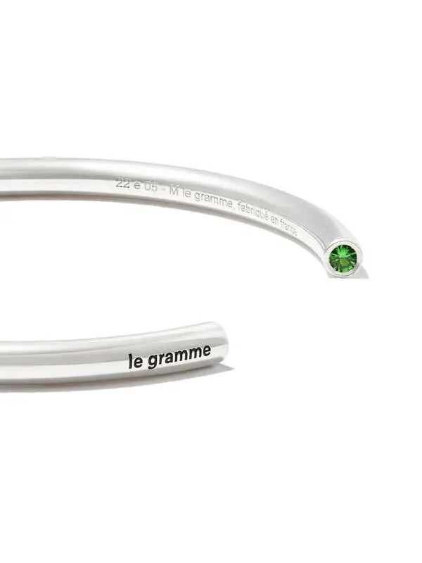 Le Gramme Sterling 15g Tsavorite Bangle Bracelet In Silver - 40