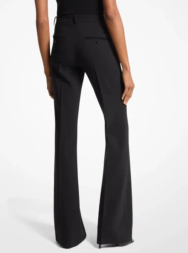 Michael Kors Haylee Stretch Pebble Crepe Flared Trousers