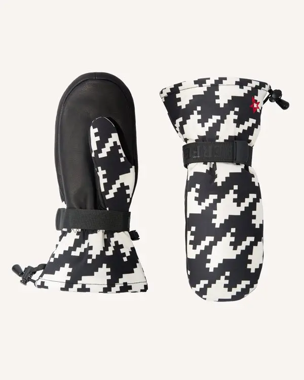 Perfect Moment Davos Mittens - Houndstooth-black-snow-white