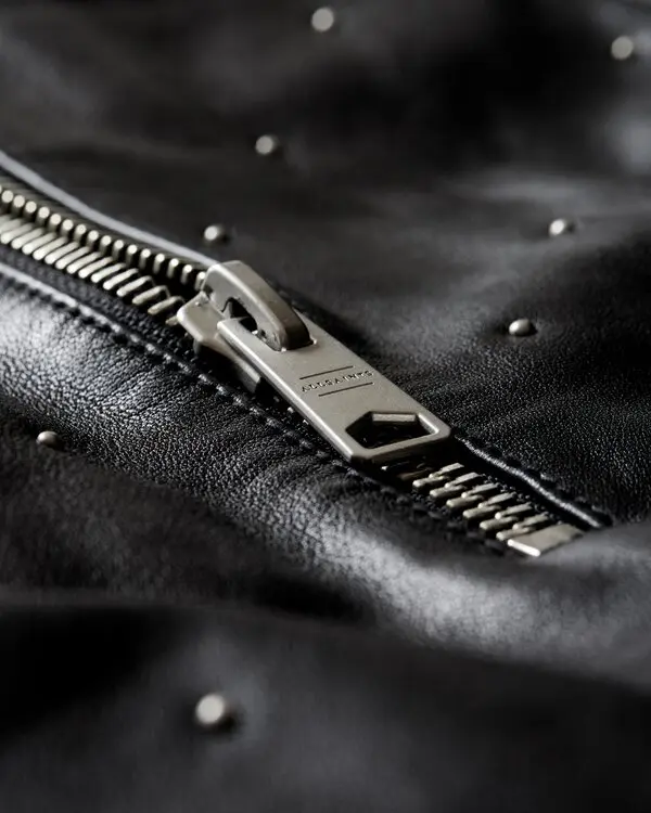 ALLSAINTS Lila Leather Pinstudded Mini Skirt