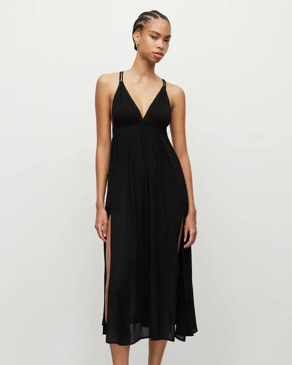 wedding dresses with long trains and veils Modern V neck Dress See through Long Train sleeve fitted wedding dress bridal dress beach wedding Women Classy Elegant Evening Color:Dark black