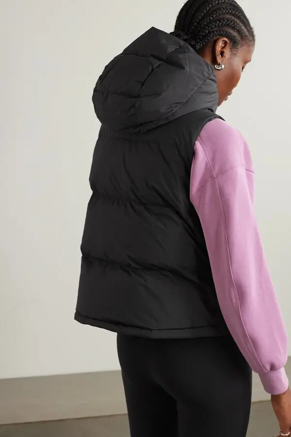 Lululemon Wunder Puff Cropped Hooded Quilted Recycled-glyde Down Vest - Black