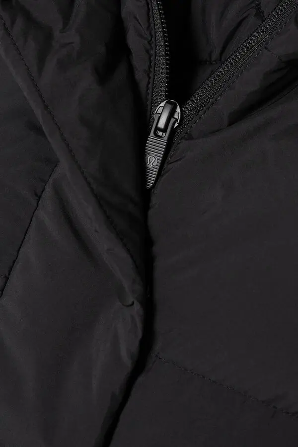 Lululemon Wunder Puff Cropped Hooded Quilted Recycled-glyde Down Vest - Black
