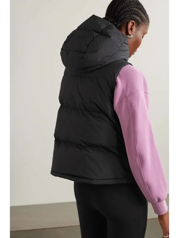 Lululemon Wunder Puff Cropped Hooded Quilted Recycled-glyde Down Vest - Black