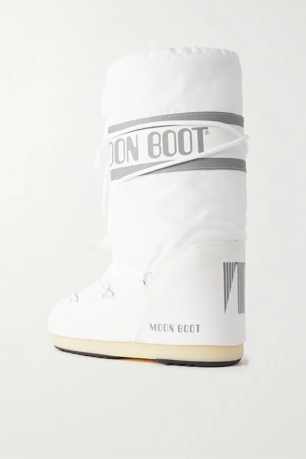 Moon Boot Icon Shell And Leather-like Snow Boots - White