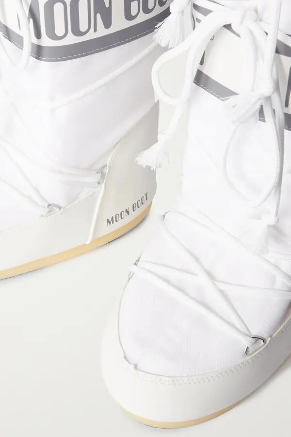 Moon Boot Icon Shell And Leather-like Snow Boots - White