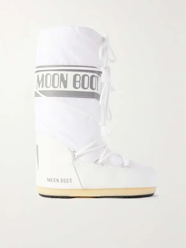 Moon Boot Icon Shell And Leather-like Snow Boots - White