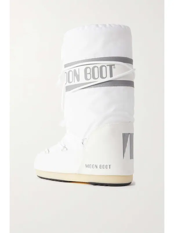 Moon Boot Icon Shell And Leather-like Snow Boots - White