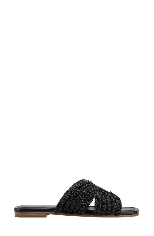 Marc Fisher Narda Raffia Slide Sandal - Blk01