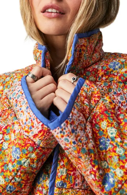 Free People Chloe Printed Quilted Jacket