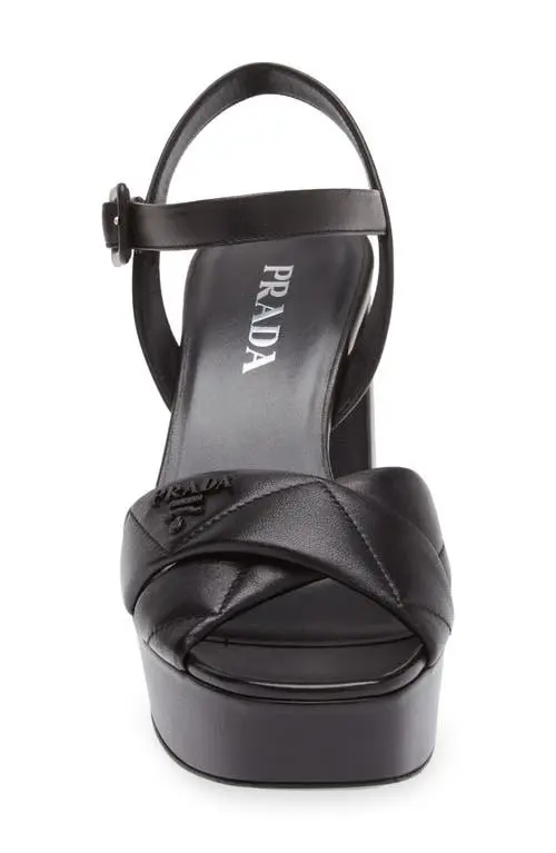 Prada Diagram Platform Sandal