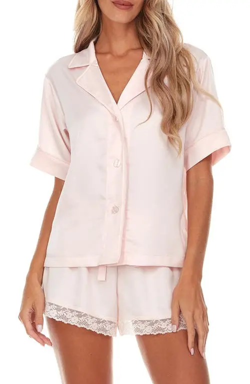 Flora Nikrooz Selena Satin Charmeuse Short Pajamas - Buff