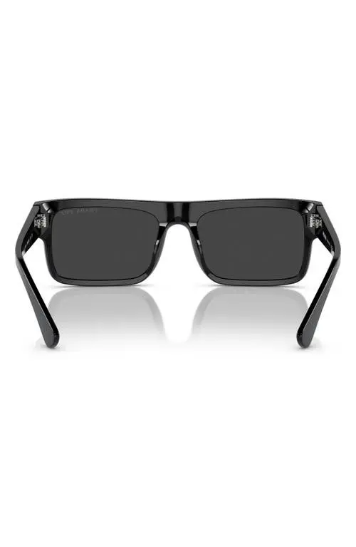 Prada 59mm Polarized Rectangle Sunglasses - Black