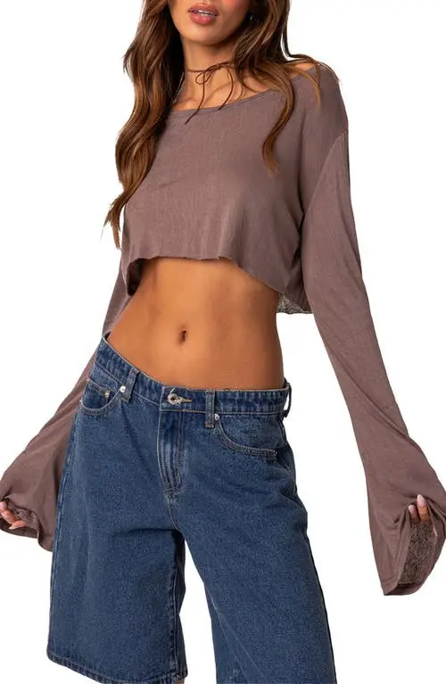 EDIKTED Sheer Crop Top