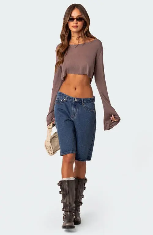 EDIKTED Sheer Crop Top