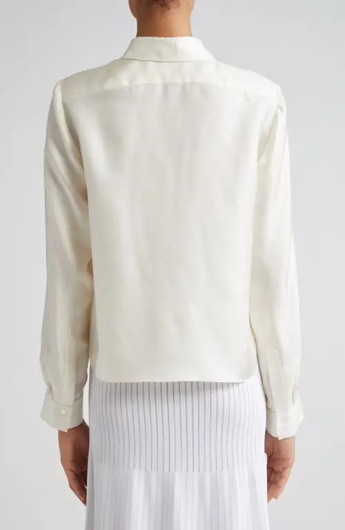 Partow Lara Silk Button-up Top - Ivory