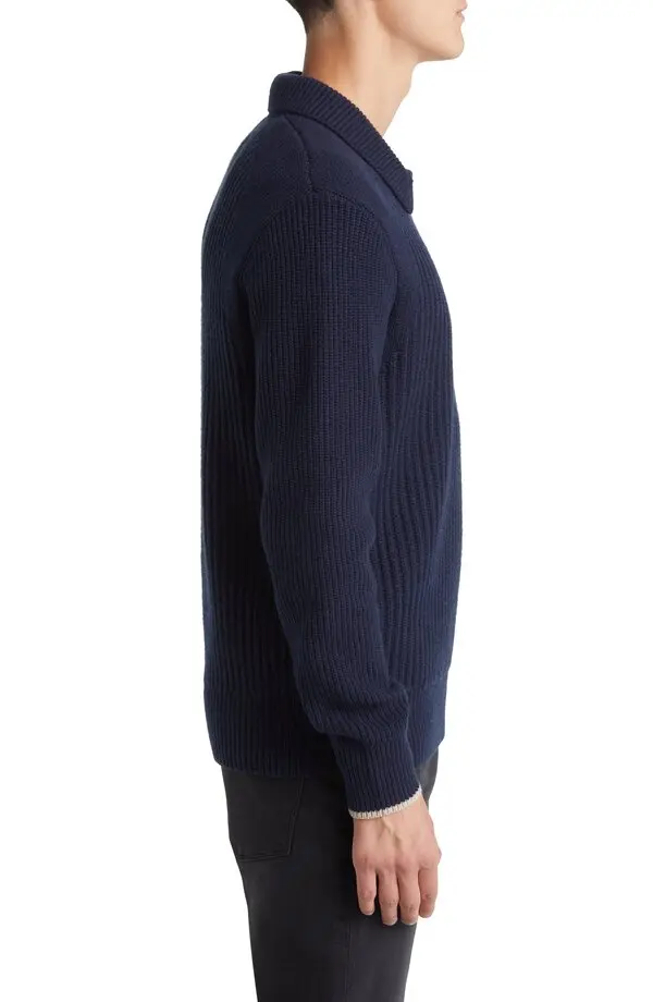 Ted Baker London Ademy Ribbed Wool Polo Sweater - Navy