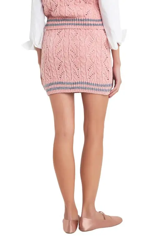 English Factory Chenille Miniskirt - Pink/ Grey